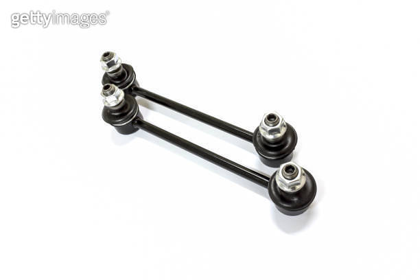 Stabilizer control link for Japanese car on white background, isolated ...