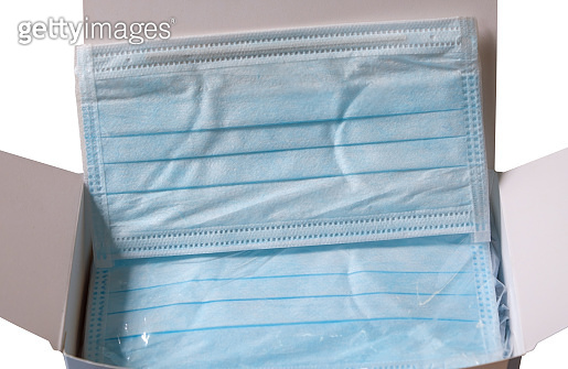 The disposable facial mark on the white background to protect the ...