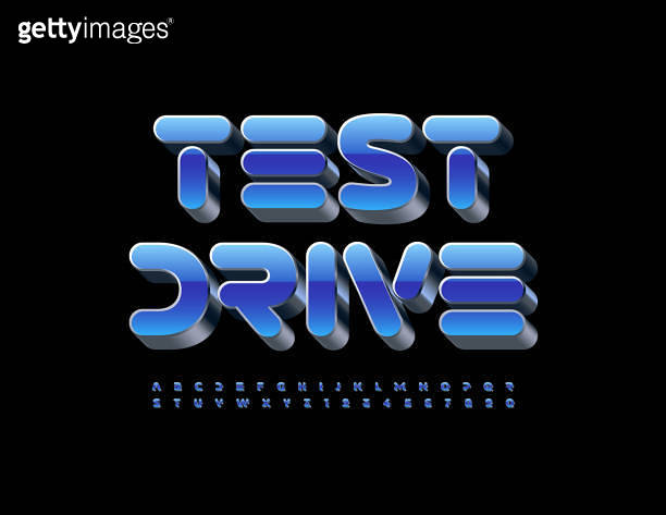 Vector modern emblem Test Drive with Alphabet Letters and Numbers set ...