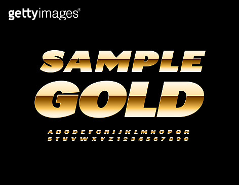 Vector elite template Sample Gold. Modern chic Alphabet Letters and ...