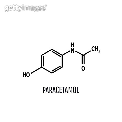 Paracetamol molecular structure on white background. Vector ...