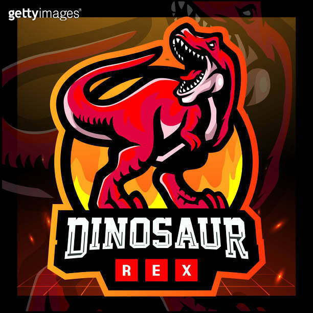 Dinosaurus rex mascot. sports emblem badge 이미지 (1355273365) - 게티이미지뱅크