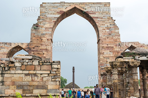 Ruins of Big stone gate of Qutub Complex, which is a UNESCO World ...