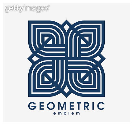 Abstract geometric vector logo isolated on white, linear graphic design ...