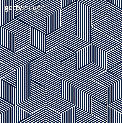 Seamless isometric lines geometric pattern, 3D cubes vector tiling ...