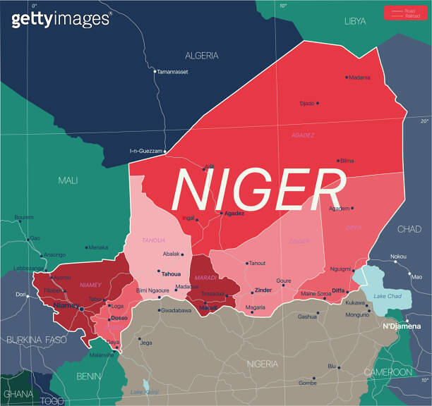 Niger country detailed editable map 이미지 (1307336988) - 게티이미지뱅크