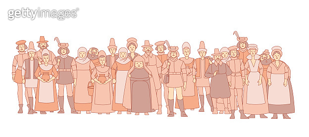 Medieval crowd people. A collection of cute funny male and female ...