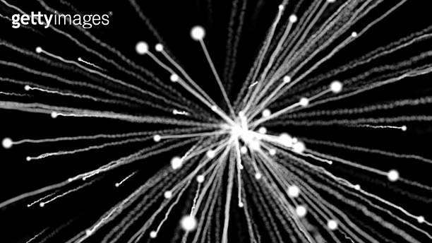 Gray particles fly after being exploded 이미지 (1312434956) - 게티이미지뱅크