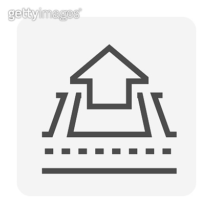 Land vector icon design. Consist of vacant area on roadside. 48x48 ...