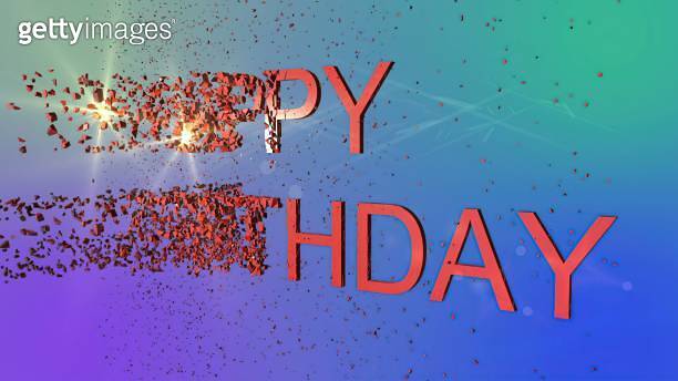 3d illustration - Word Happy Birthday explode With Optical Flares 이미지 ...