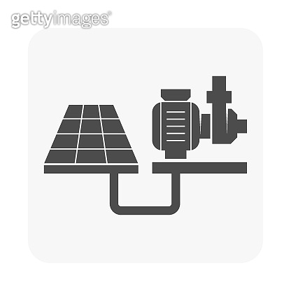 Water pump station and solar energy vector icon design. For control and ...