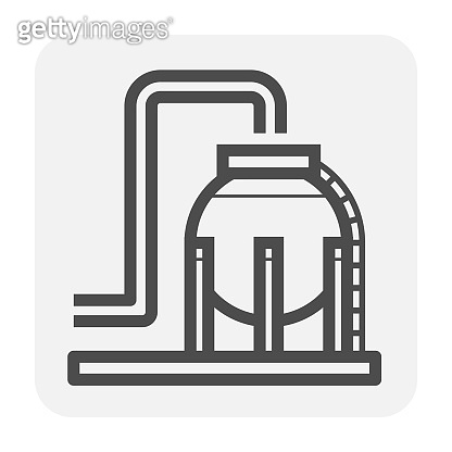 Oil gas tank or pressure vessel vector icon design. (1297173230) 일러스트 ...