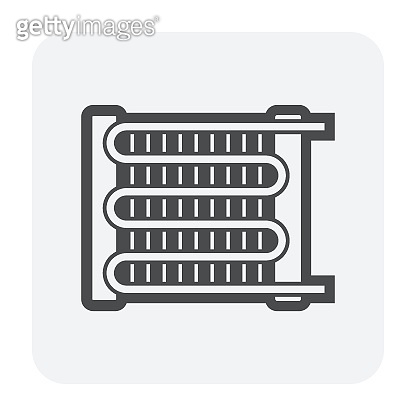 Condenser coil vector icon design. That part of ductless mini split ...