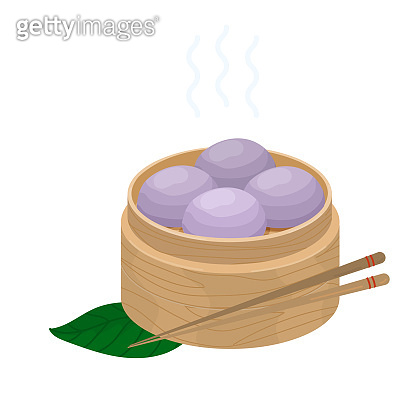 Purple sweet taro steamed buns. Chinese pastries Yam Bao Ube Pao ...