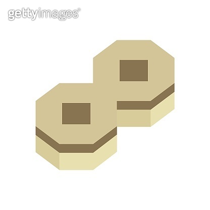 Permeable concrete paver block pavement floor or brick vector icon. For ...