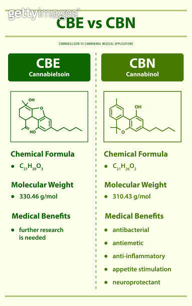 CBE vs CBN, Cannabisoin vs Cannabinol vertical infographic (1305766178 ...
