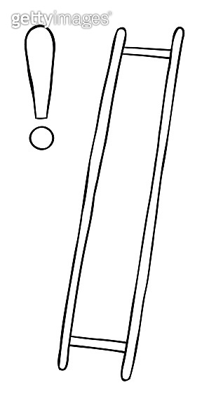 Cartoon vector illustration of wooden ladder with missing steps and ...