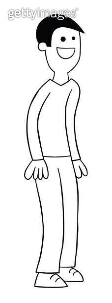 Cartoon standing man waiting, vector illustration 이미지 (1326927532) - 게티 ...