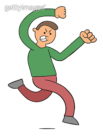 Cartoon man is very angry and chasing, vector illustration (1325397284 ...