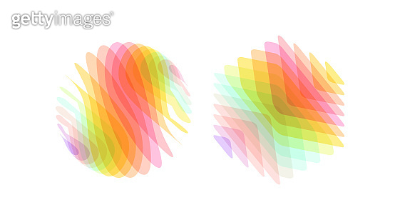 Set of various overlapping elements. Abstract geometric design. Vector ...