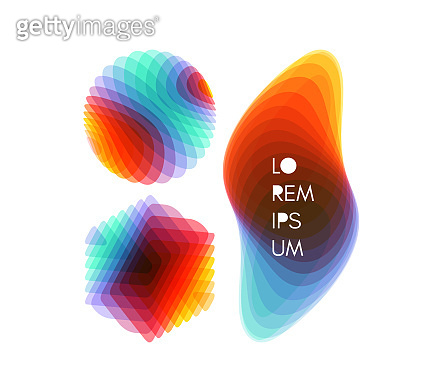 Set of various overlapping elements. Abstract geometric design. Vector ...
