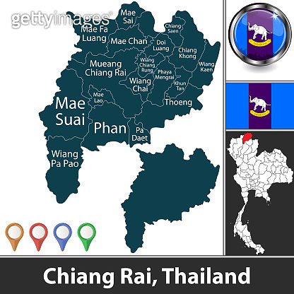 Map of Chiang Rai 이미지 (1328496021) - 게티이미지뱅크