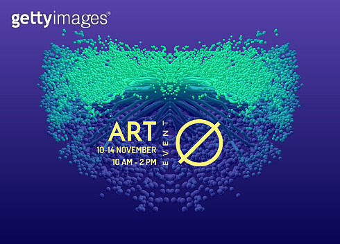 Art event invitation template. Point explode. Array with dynamic ...