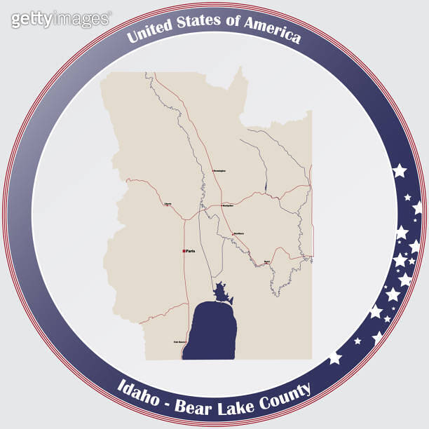Map of Bear Lake County in Idaho 이미지 (1318446260) - 게티이미지뱅크