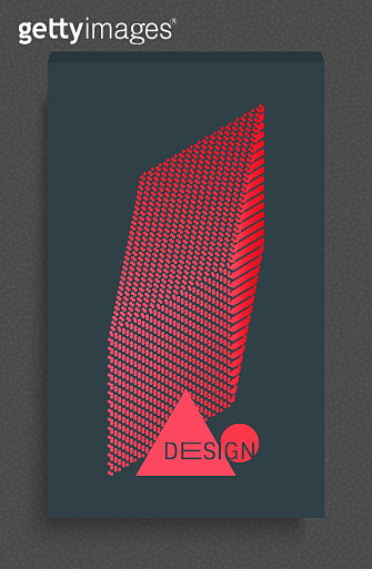 Parallelogram consisting of small particles. Object with dots. Cover ...