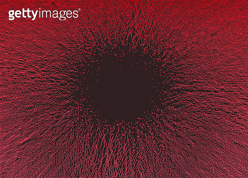 Small particles strive out of center. Array with dynamic particles ...