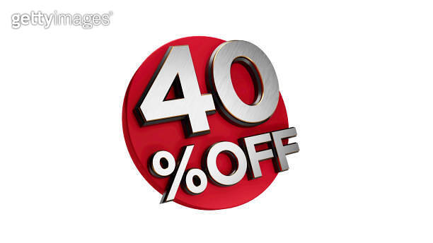 40 Percent off 3d Sign on White Special Offer 40% Discount Tag flash ...