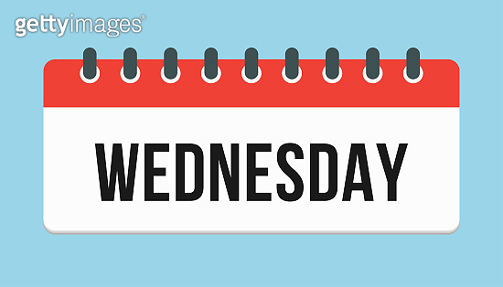 Vector icon page calendar, day of week Wednesday 이미지 (1312714978) - 게티이미지뱅크
