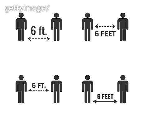 keep distance sign preventive measures, keep the 6 feet distance ...