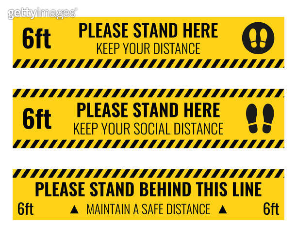 keep distance sign preventive measures, keep the 6 feet distance ...