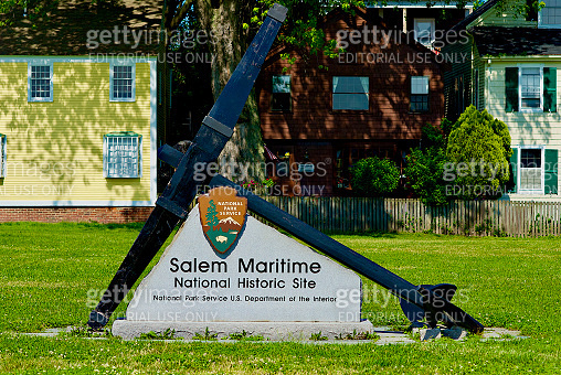 Salem Maritime National Historic Site Sign, Salem, Massachusetts 이미지 ...
