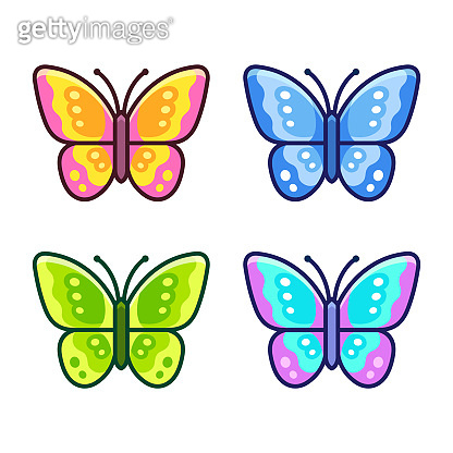 Cartoon butterfly icon set (1302121161) 일러스트, 무료 일러스트, 아이콘, 무료 아이콘 - 게티 ...