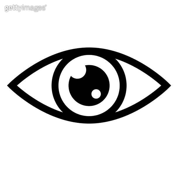 Simple eye vector icon. Flat design. 이미지 (1359607544) - 게티이미지뱅크