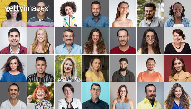 Headshot portraits of diverse smiling real people stock 이미지 (1316089749 ...