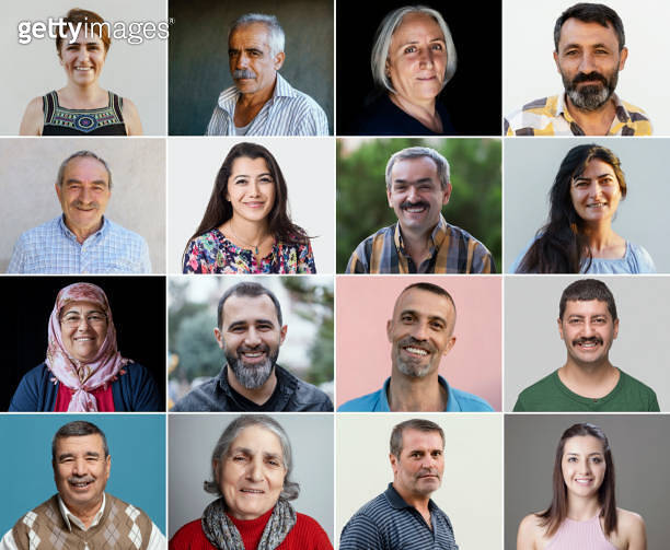 Headshot portraits of diverse smiling real people 이미지 (1360046097) - 게티 ...