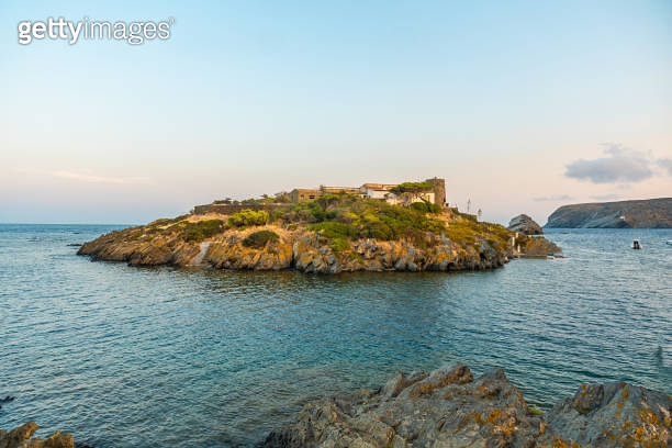 S'Arenella Island on the coast of Cadaques, a town on the Costa Brava ...