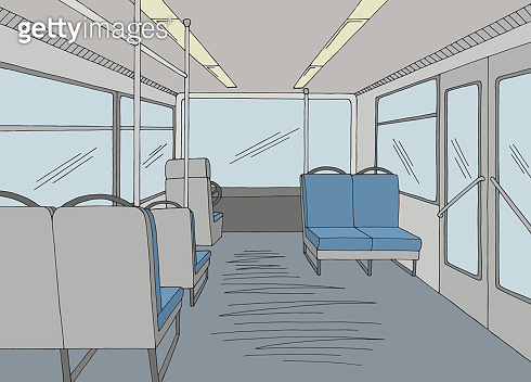 Bus interior graphic color sketch illustration vector (1305955464) - 게티 ...