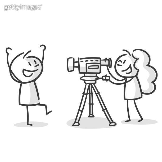stick figures: camera, tripod, tv, photographer, cameraman (1296831746 ...