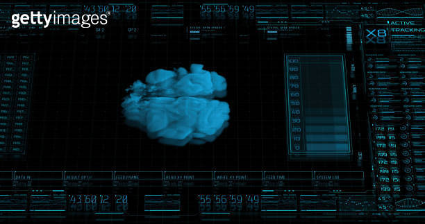 The medical hud interface of the future with 3d visualization of the ...