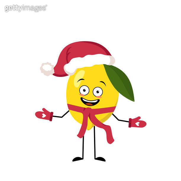 Lemon Santa character with happy emotion 이미지 (1358740423) - 게티이미지뱅크