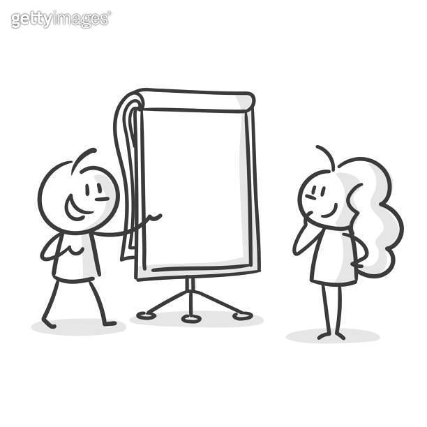stick figures: business, start-up, presentation, workshop, school ...