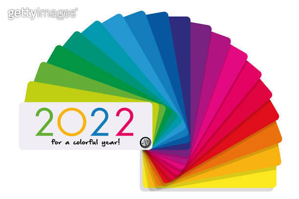 Greeting card 2022 showing a color chart and its range of colors ...