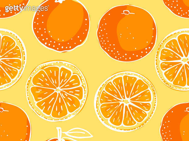 childish hand drawing circle orange cartoon element seamless pattern ...