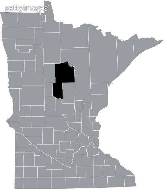 Location map of the Cass County of Minnesota, USA 이미지 (1338672134) - 게티 ...