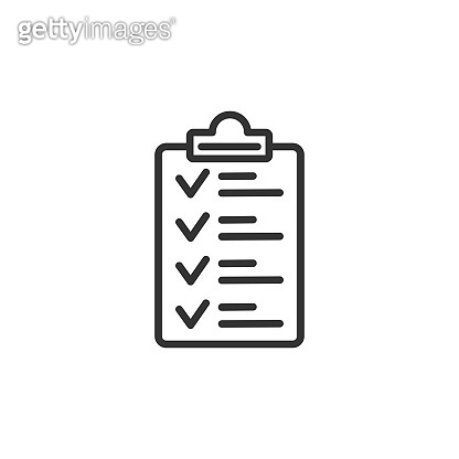 Checklist line icon. Clipboard with checkmarks. List with ticks, check ...