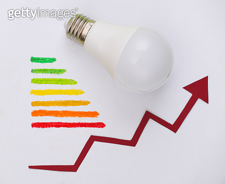 The symbol of modernization power consumption. Eco, save the energy ...